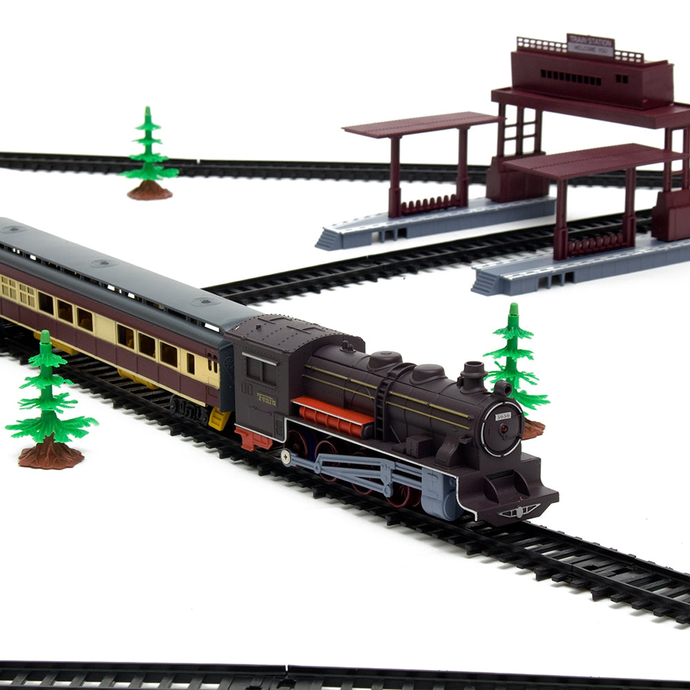 Electric Large Classic Train Set Rail Track Carriages Kids Vehicle Toy ...